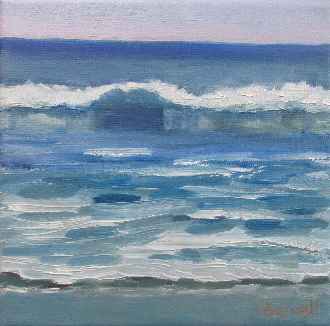 Original Jennifer Boswell 6x6 Santa Barbara Art Hendry's Beach Unique ...