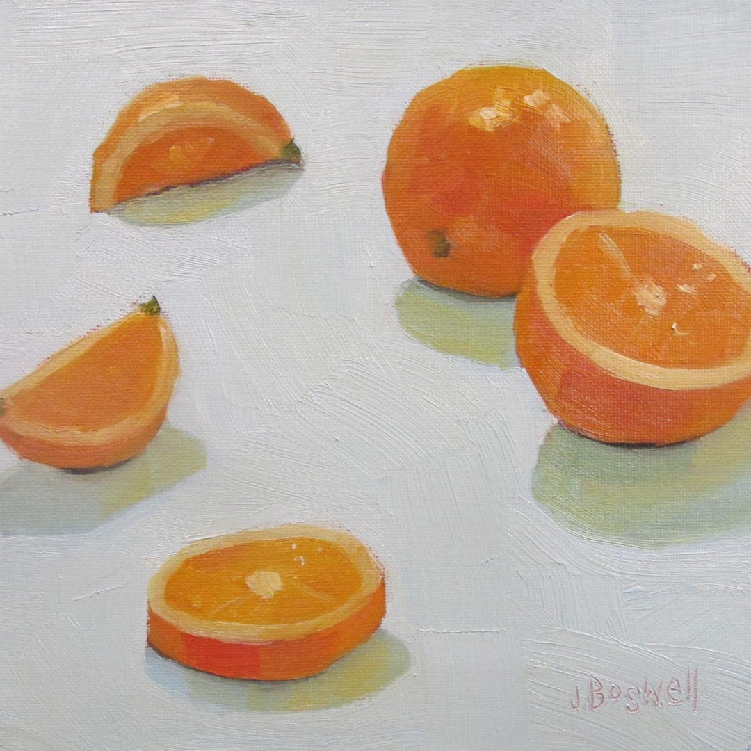 Jennifer Boswell 8x8 Signed Orange Slices Canvas Print From Original ...