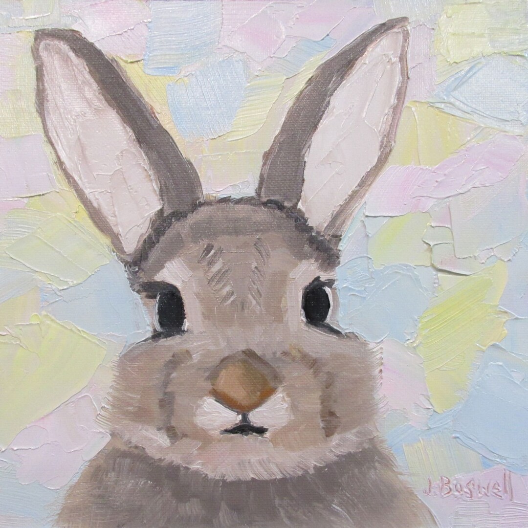 Jennifer Boswell 8x8 Rabbit Signed Canvas Print From Original Oil ...