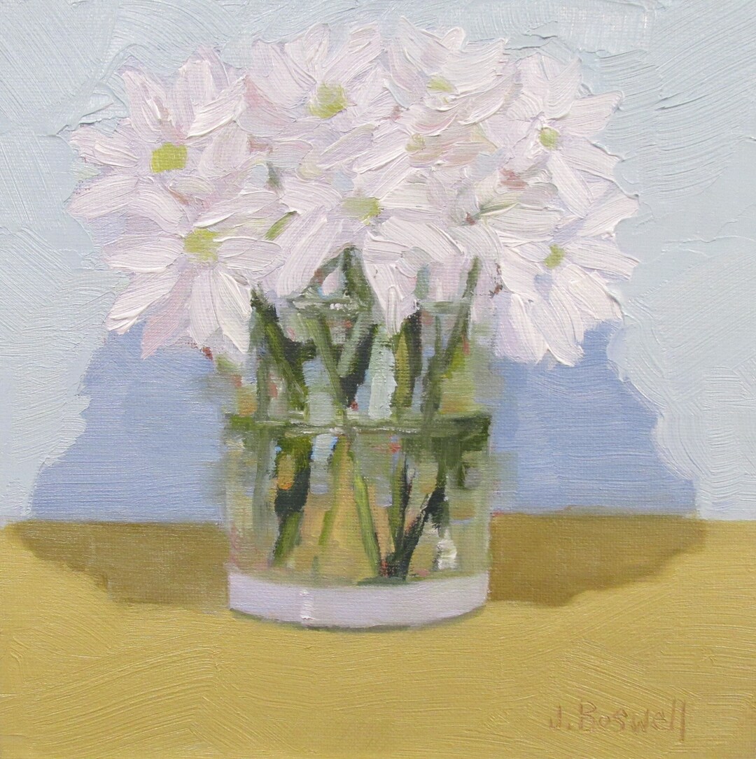 Original Jennifer Boswell Mums Kitchen Painting Textured Still Life 8x8 ...
