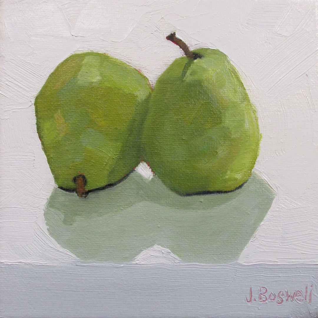 Jennifer Boswell 8x8 Pear Signed Canvas Print From Original Oil ...