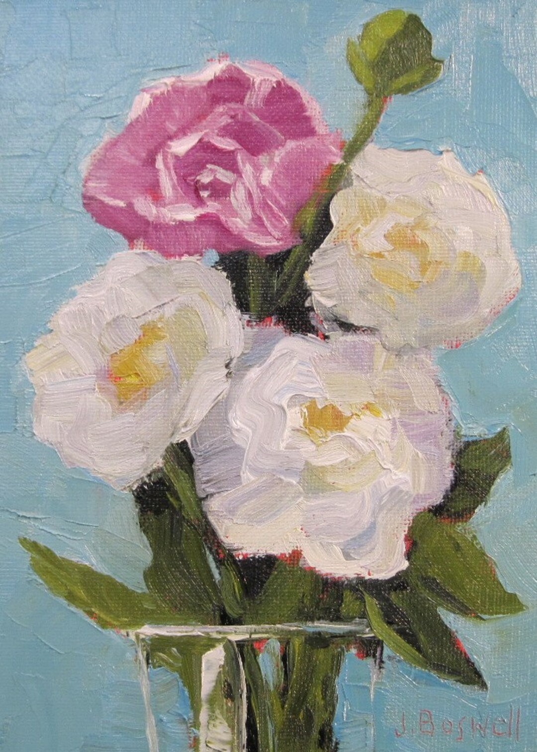 Original Jennifer Boswell Peonies Painting Kitchen Painting Unique ...