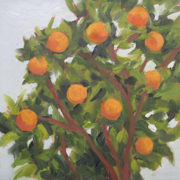 Orange Tree Painting - Etsy