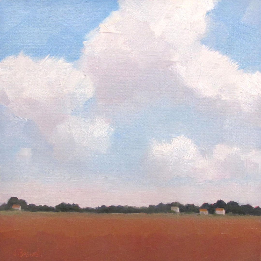 Jennifer Boswell 8x8 Clouds Carpinteria Salt Marsh Signed Canvas Print ...