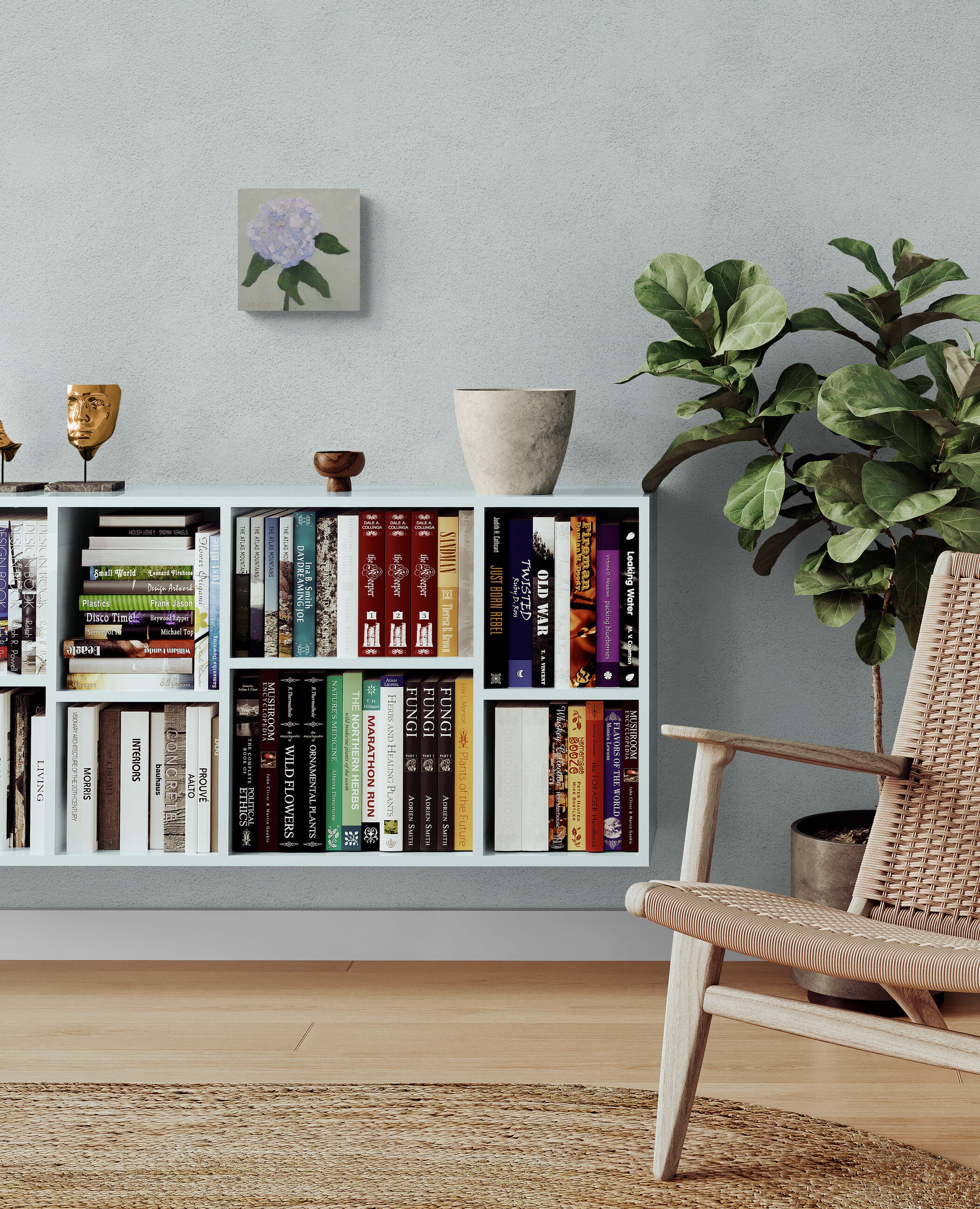 Jennifer Boswell 8x8 Blue and White Hydrangeas Signed Canvas Print From ...