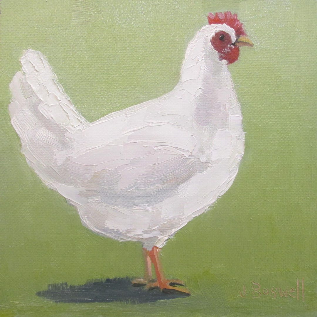 Jennifer Boswell 12x12 Chicken Signed Canvas Print From Original Oil ...