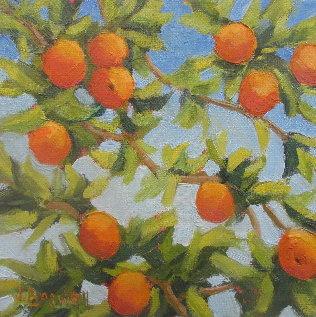 Original Jennifer Boswell 6x6 Orange Tree Original Oil Painting ...