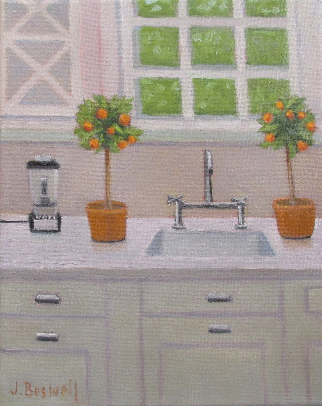 Original Jennifer Boswell 8x10 Kitchen Sink Still Life Unique Painting ...