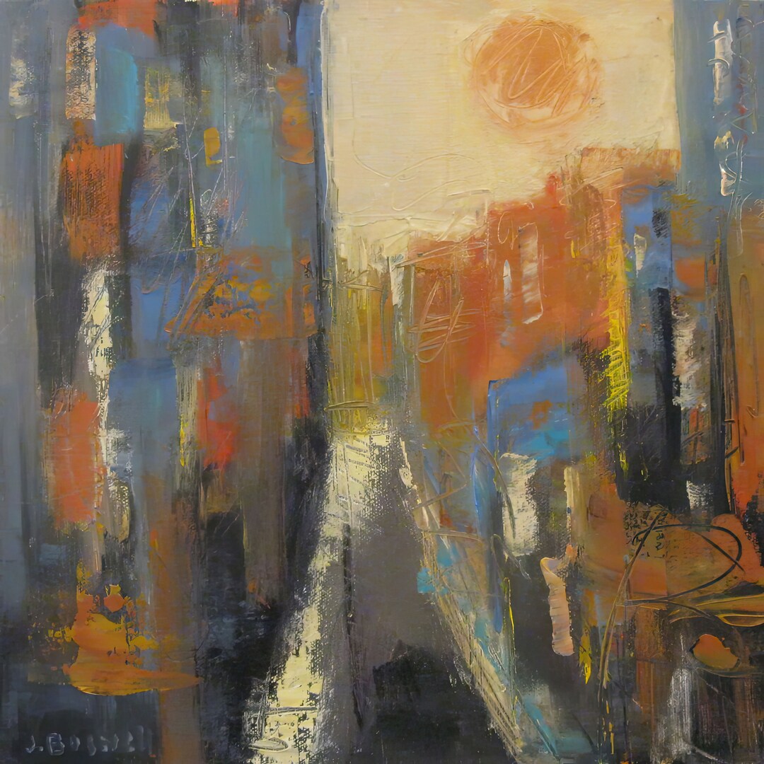 Jennifer Boswell NYC City Heat 40x40 Canvas Print From Original Oil ...