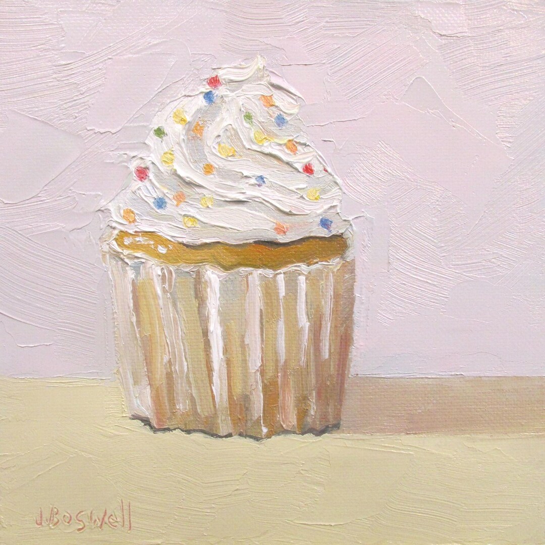 Jennifer Boswell 8x8 Cupcake Signed Canvas PRINT From Original Oil ...