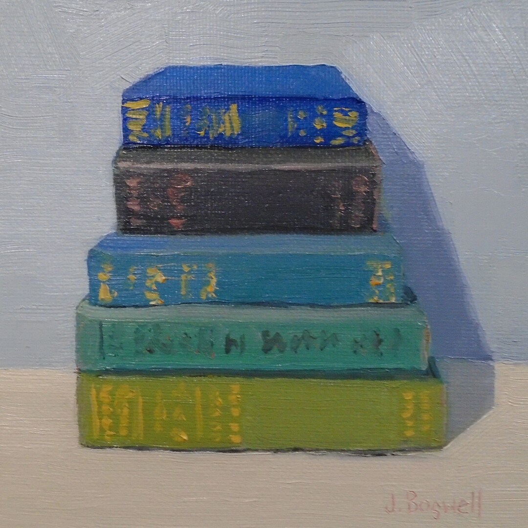 Jennifer Boswell 12x12 Old Books Signed Canvas Print From Original Oil ...