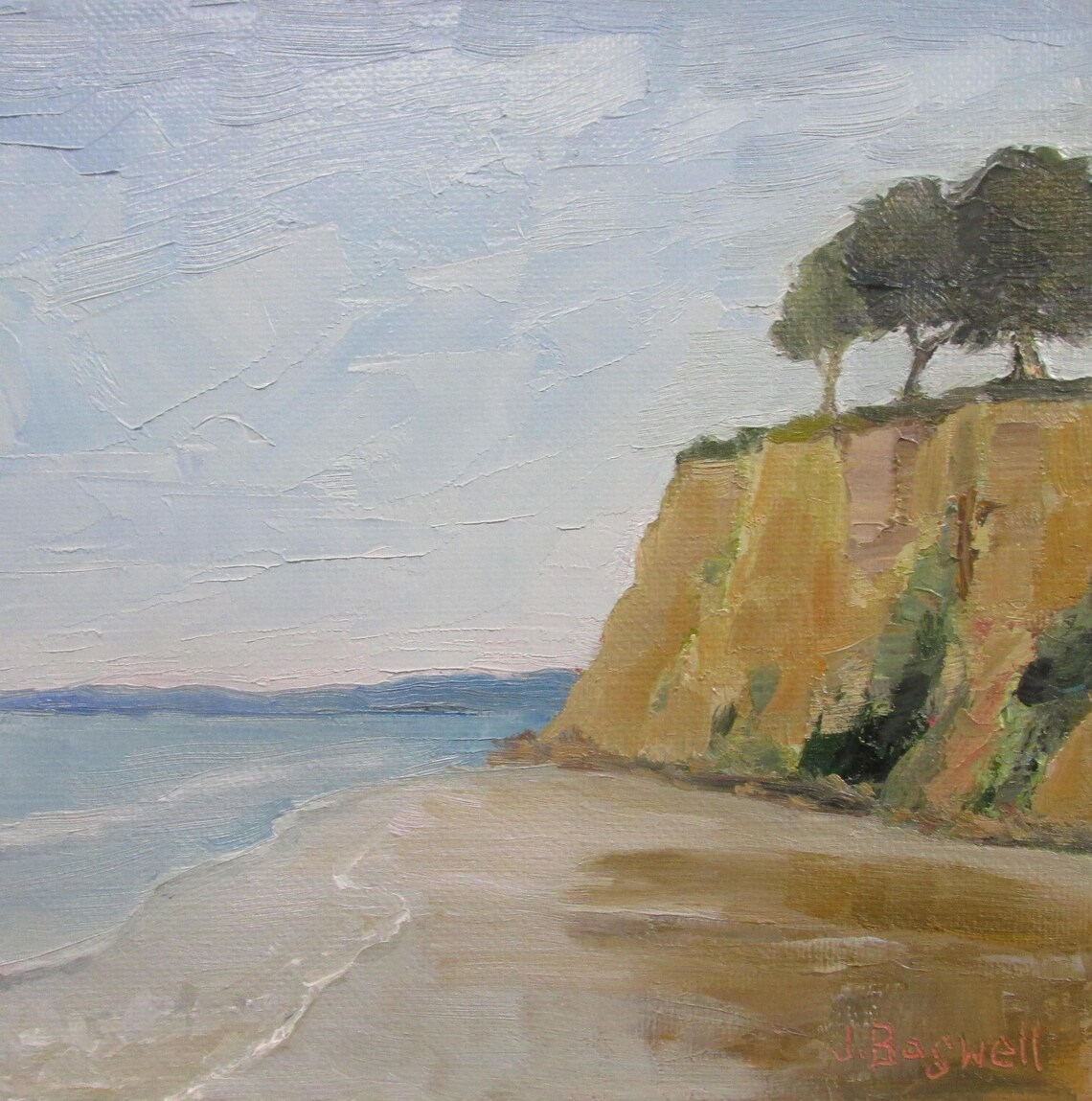 Original Jennifer Boswell 6x6 Santa Barbara Loon Point Beach Original ...