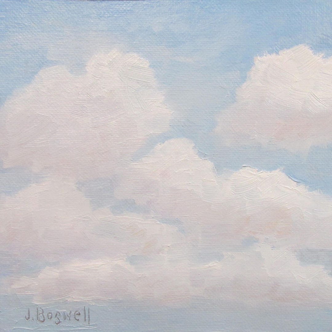 Jennifer Boswell 12x12 Clouds Blue Signed Canvas Print From Original ...