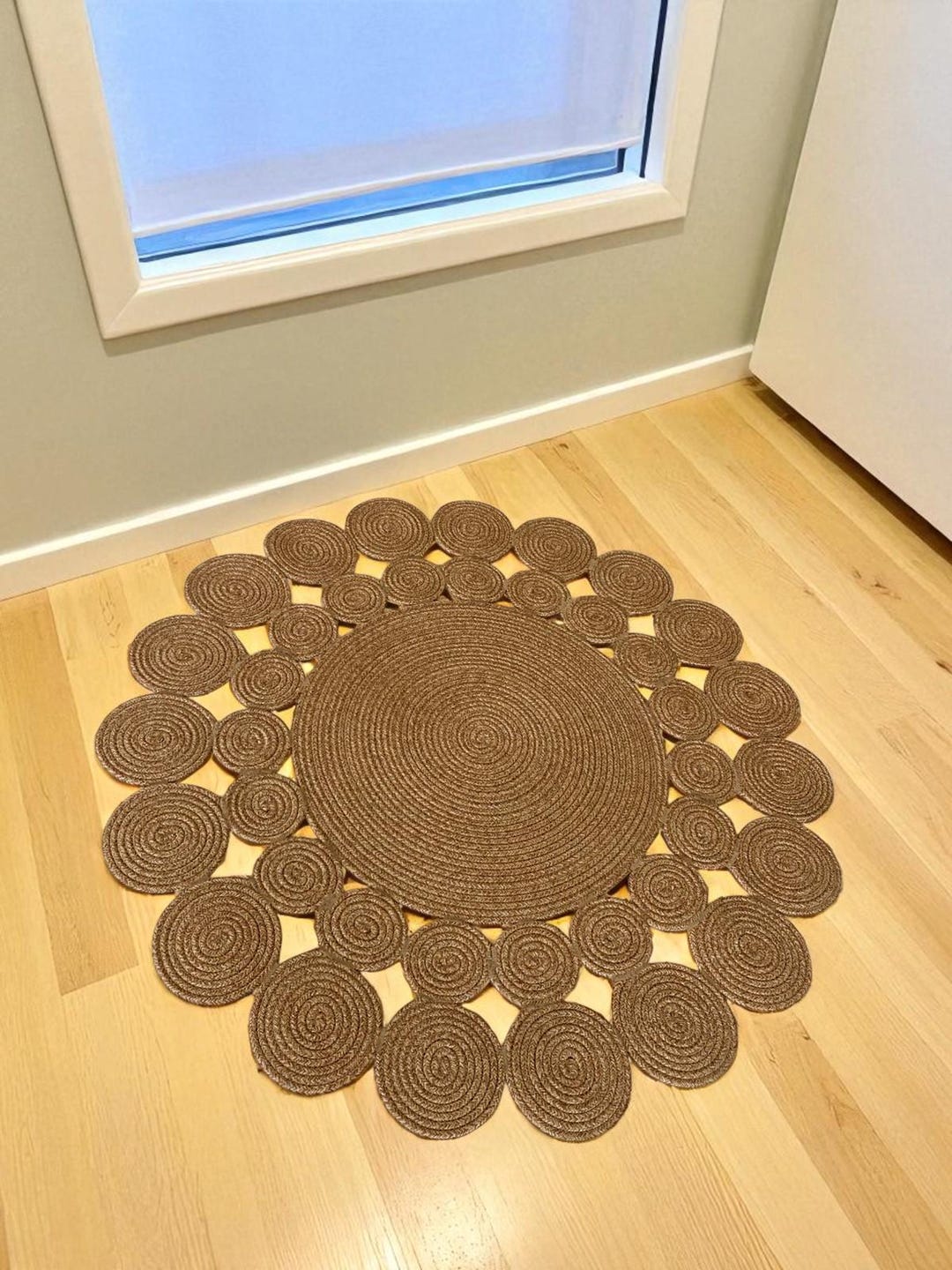 Jute Door Mat, Round Jute Mats, Boho Door Mat, Bathroom Mat, Home Decor ...