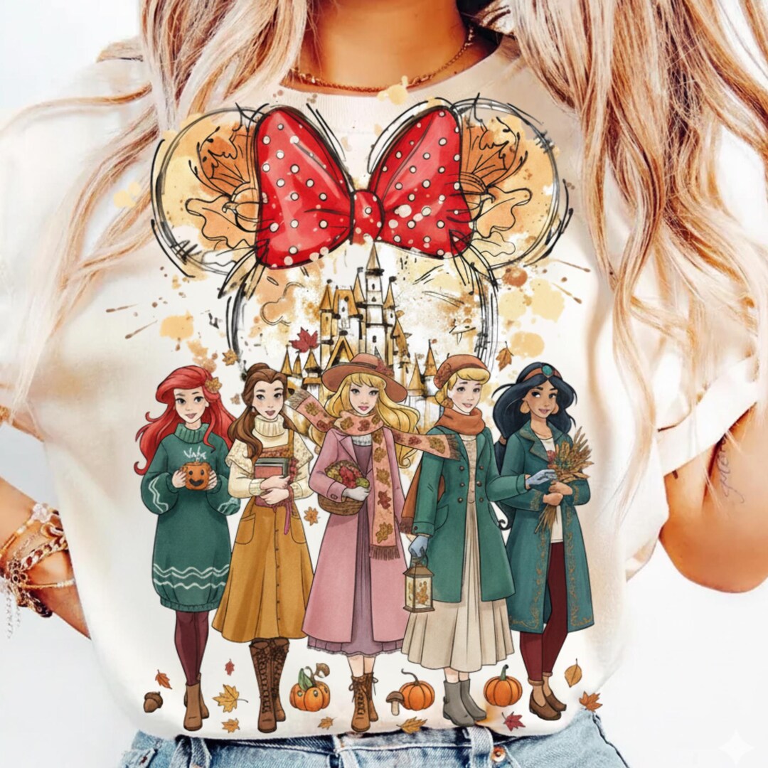 Cartoon Princess Fall PNG, Pumpkin Spice PNG, Fall Vibes Sublimation ...