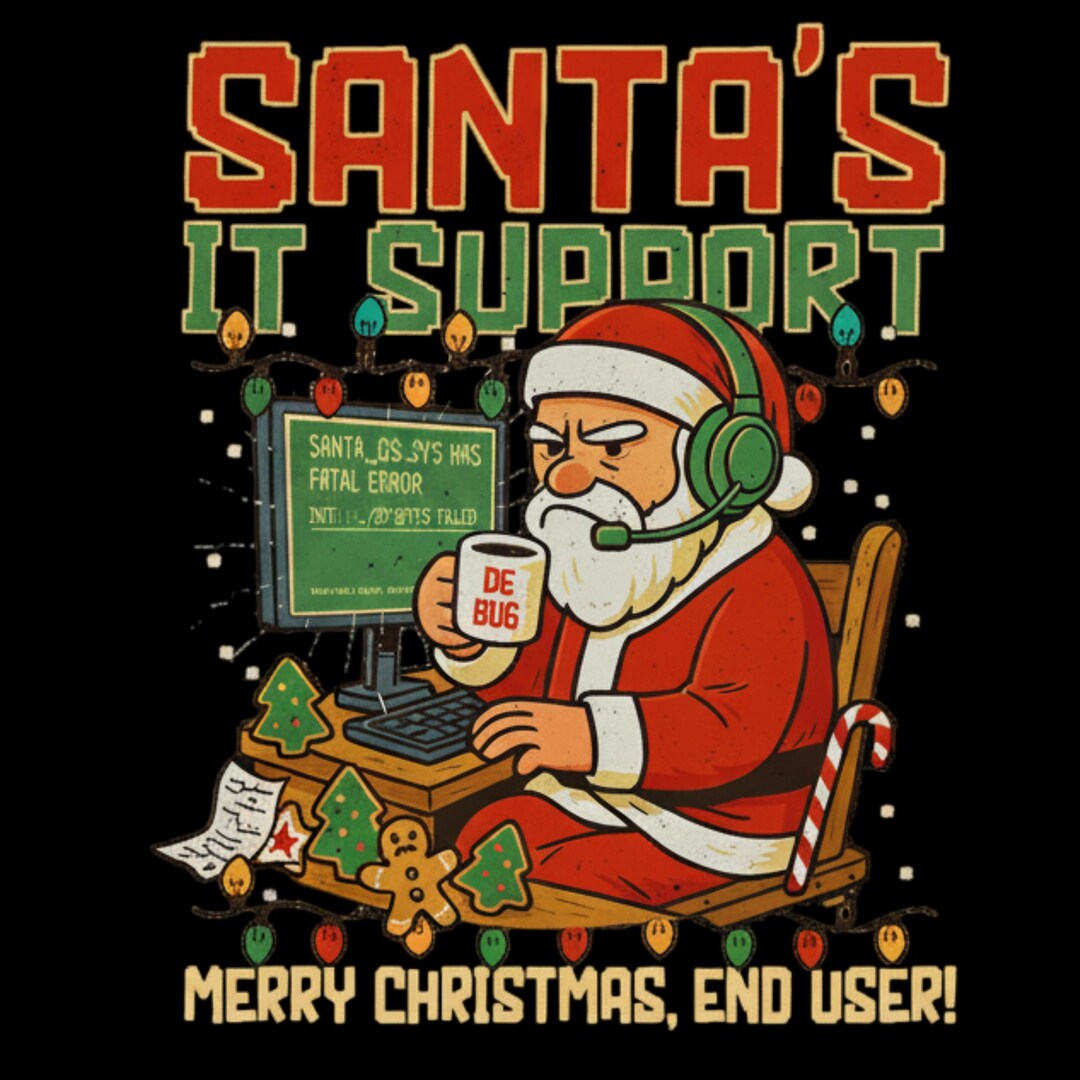 Santa’s IT Support PNG – Funny Tech Christmas Sublimation Design, Geek ...