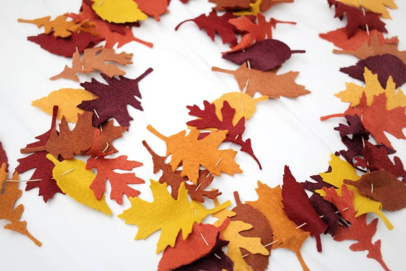 Fall Foliage Felt Leaf Garland Fall/ Autumn Leaf Farmhouse - Etsy