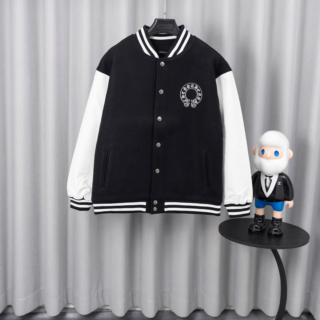 Chrome Hearts Black & White Varsity Jacket - Etsy