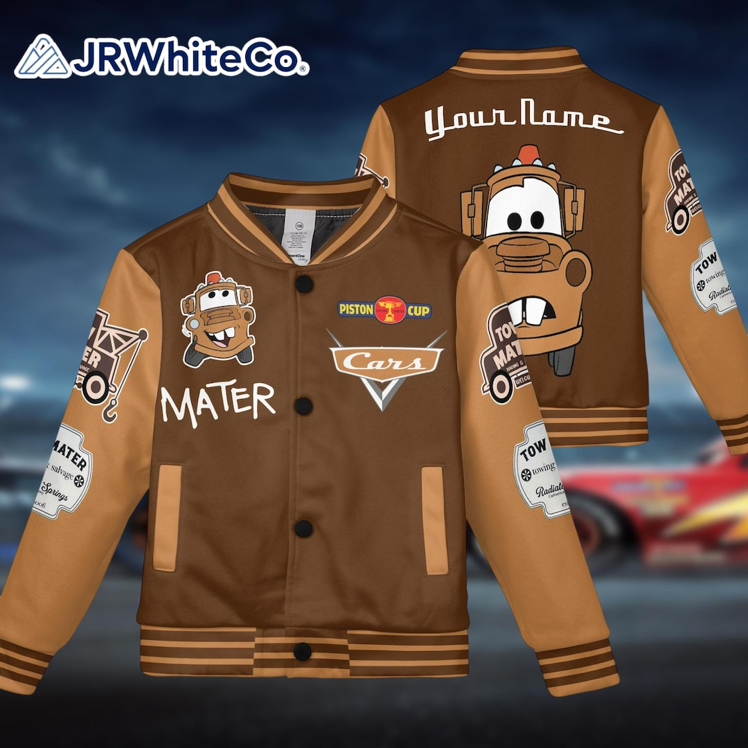 Tow Mater Disney Pixar Car Kids and Youth Baseball Jacket, Aldult ...