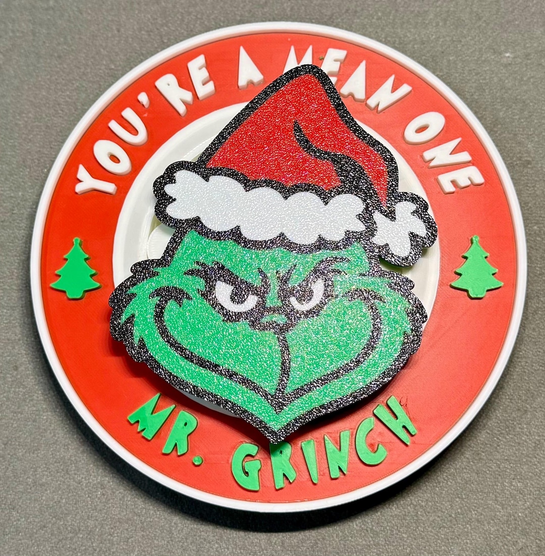 Grinch Christmas Fan Chain – 3D Printed Spinner Necklace, Turnover ...