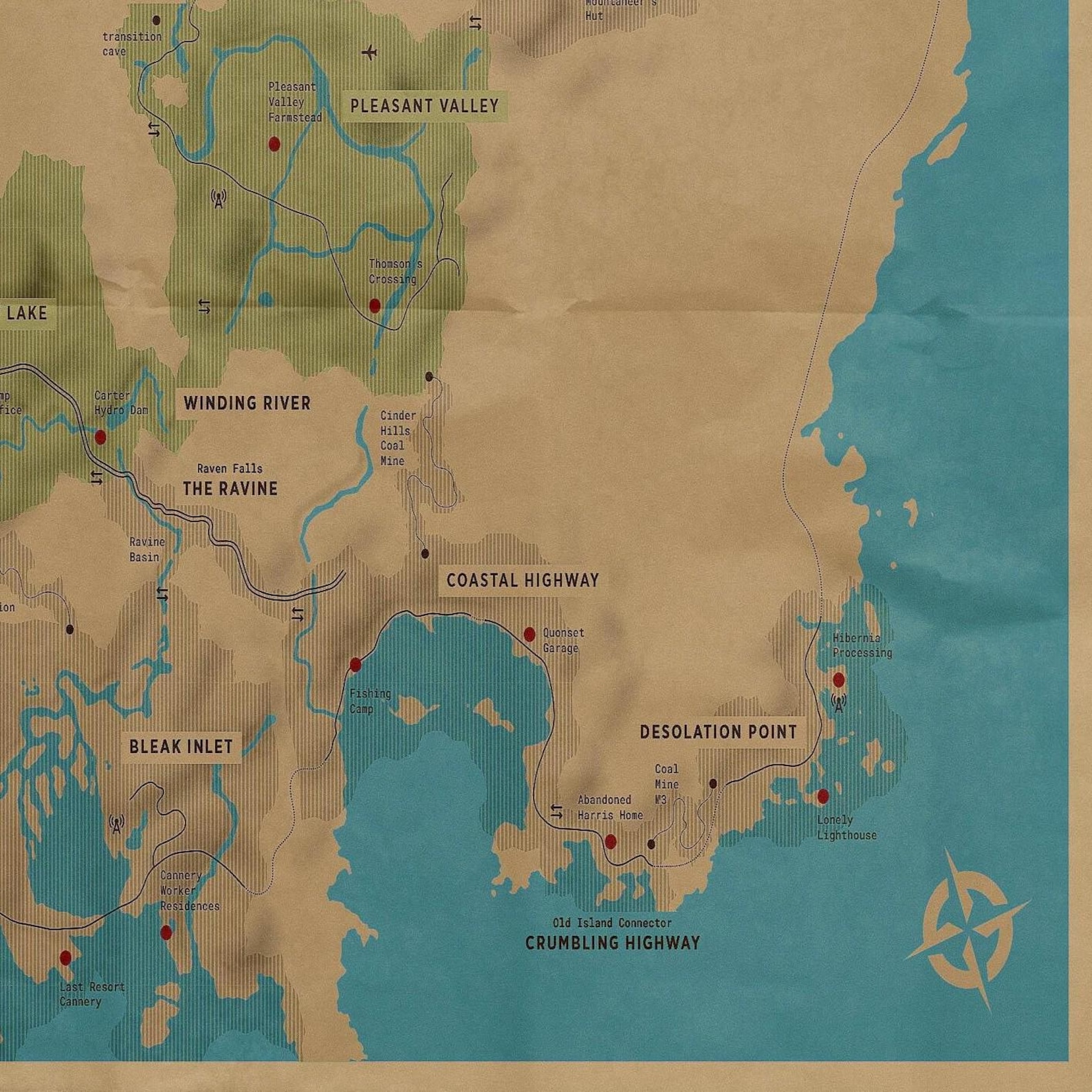 The Long Dark Map Poster, Survival Game Wall Art, Gift Poster, Wall ...