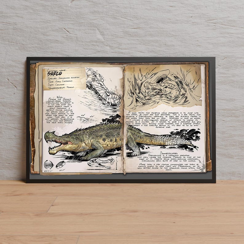 Ark Survival Evolved Dossiers Poster, Stegosaurus Wall Art, Gift Poster ...
