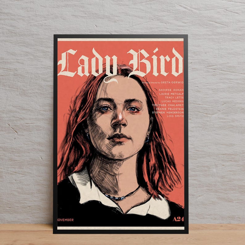 Lady Bird Poster, Saoirse Ronan Wall Art, Gift Poster, Wall Decor, Home Decor, Unframed Canvas ...