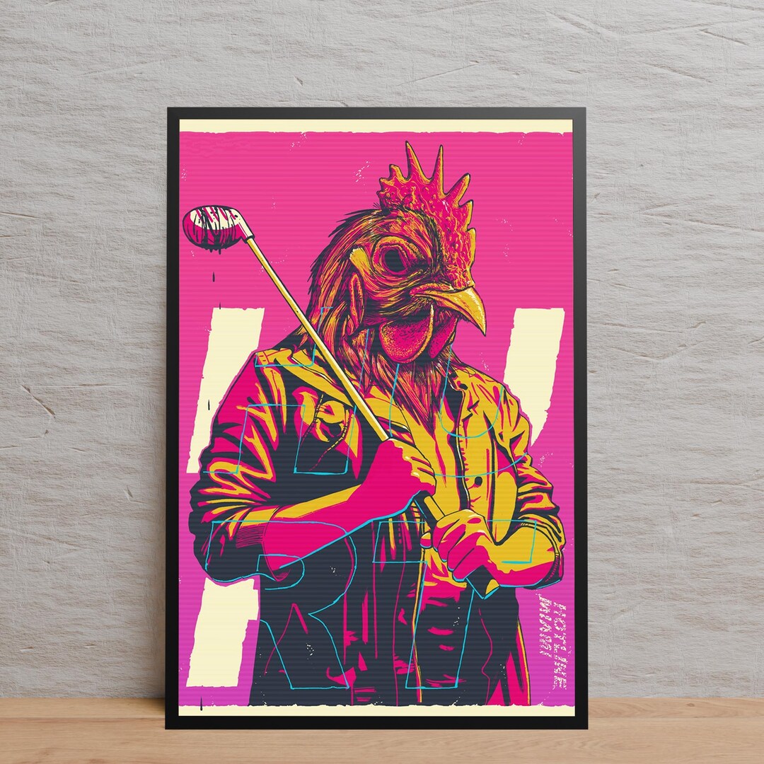 Affiche de la hotline Miami, oeuvre d'art murale avec veste, affiche ...