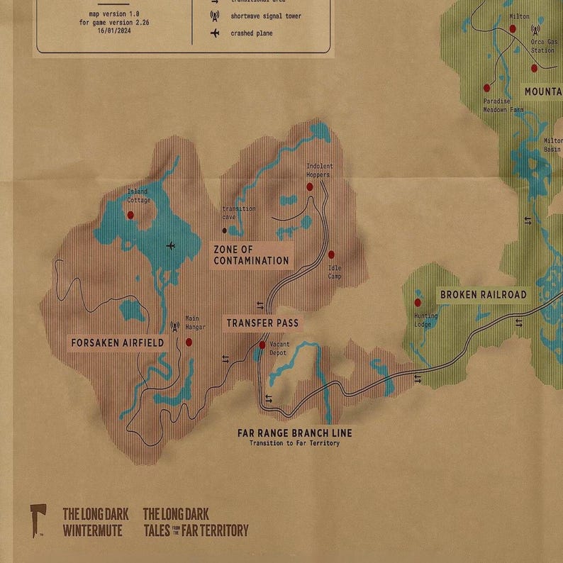 The Long Dark Map Poster, Survival Game Wall Art, Gift Poster, Wall ...