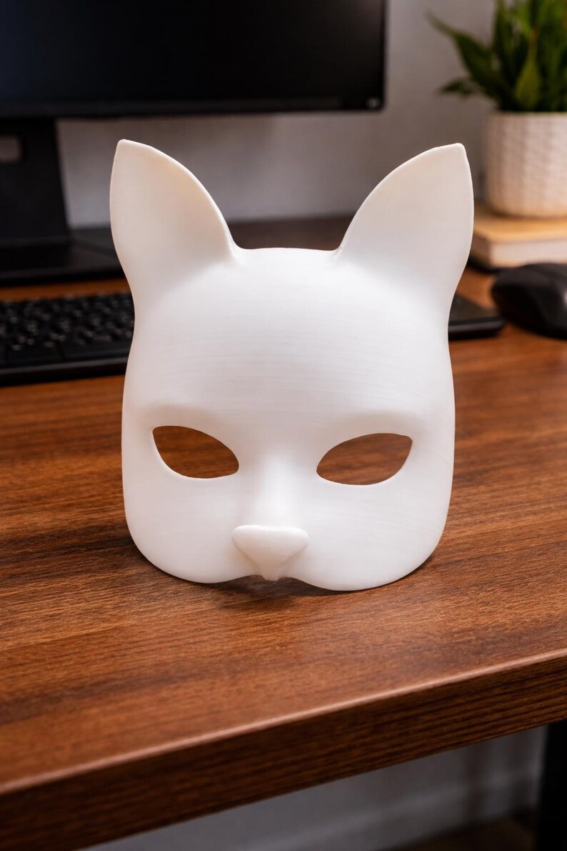 Máscara Therian de Gato – Máscara Animal 3D – Base para Personalizar ...