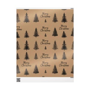 Rustic Christmas Tree Gift Wrap: Eco-friendly Holiday Paper Roll - Etsy