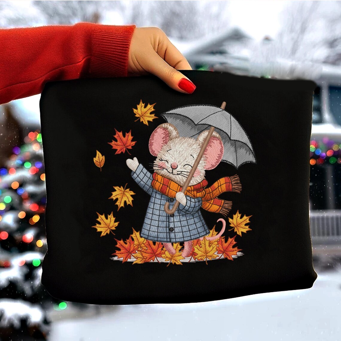 Vintage Cozy Fall Machine Embroidery Design, Vintage Mouse Embroidery ...