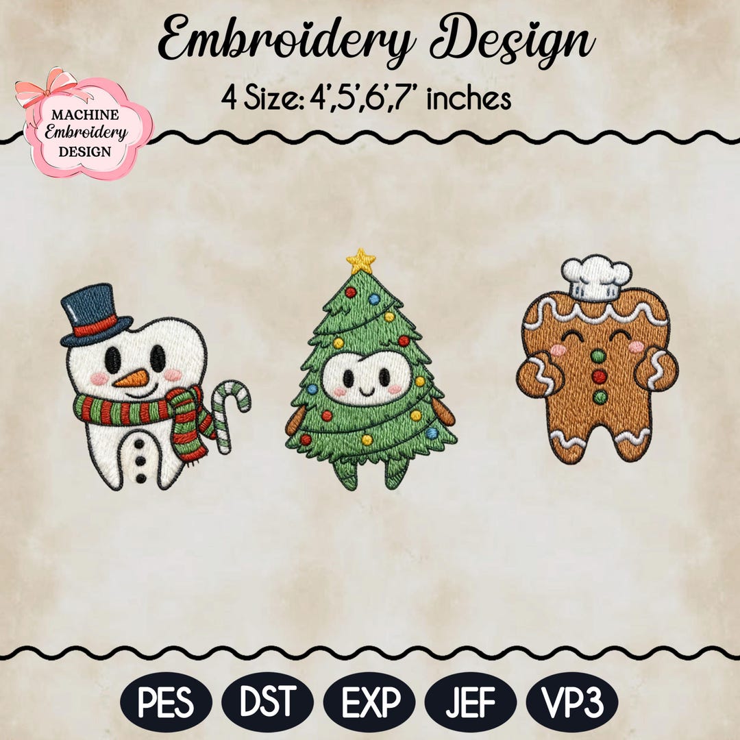 Cute Tooth Christmas Embroidery Design, Christmas Dentist Png, Merry ...