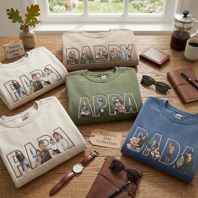 Personalized Dada Hoodie With Photo Letters, Custom Sleeve Name Heart ...