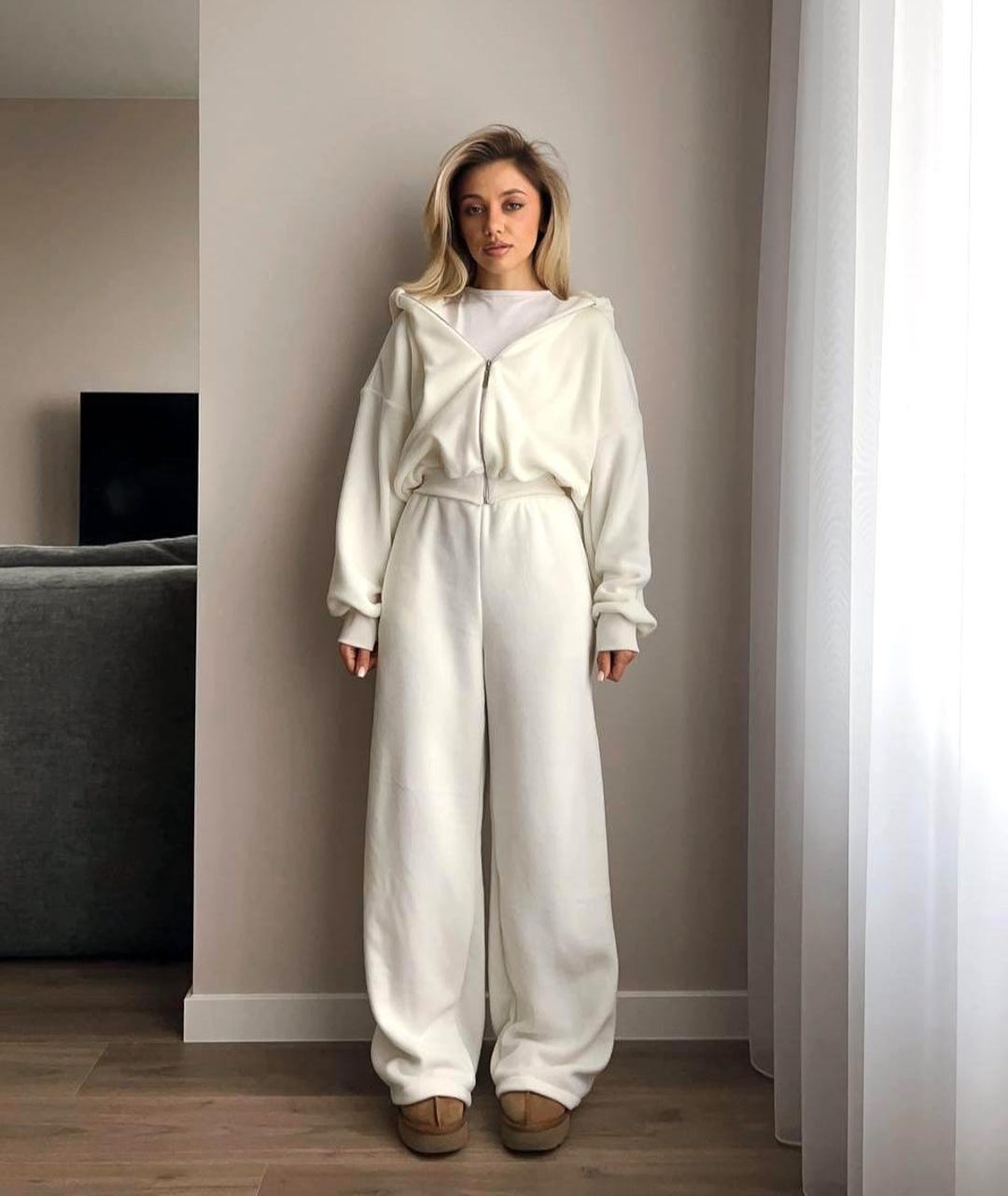 Double Fleece Tracksuit for Women | Cozy 2-piece Set With Zip Hoodie ...