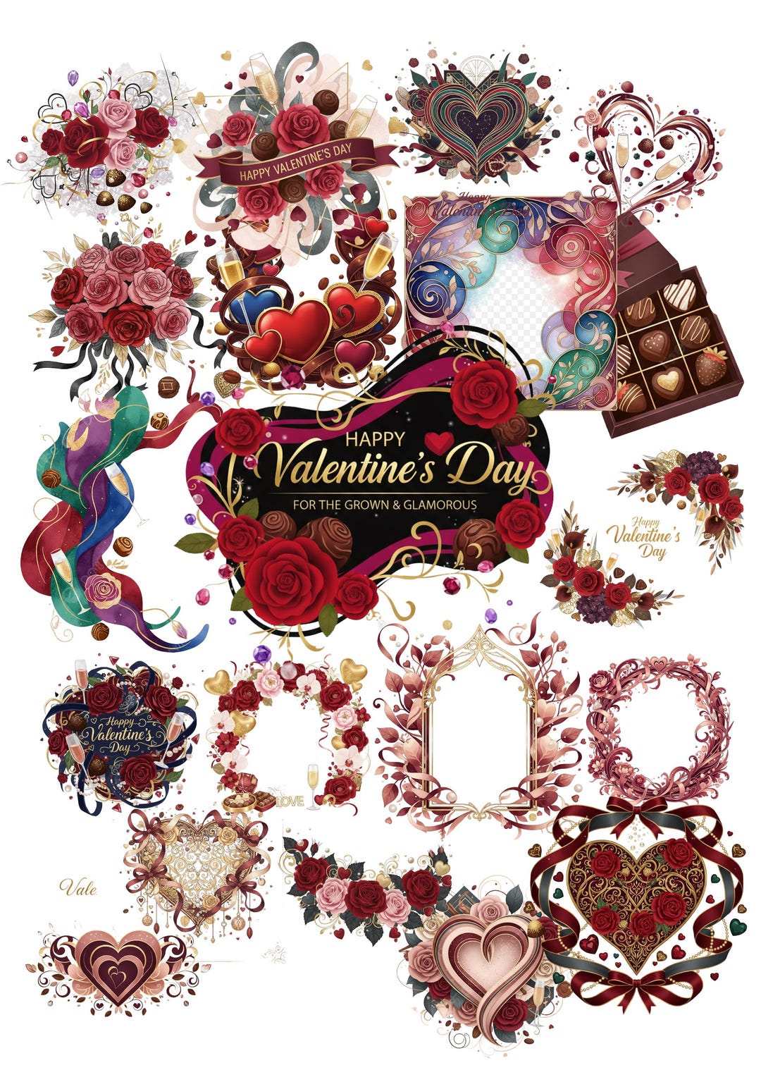Valentine’s Day Clipart Set | Commercial Use Allowed | Romantic Heart ...