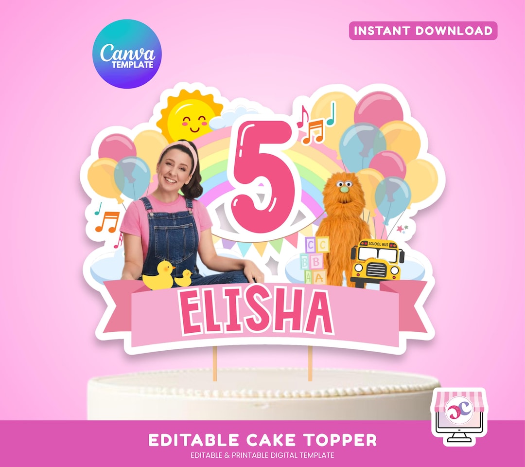 Editable Ms Rachel Birthday Cake Topper: Canva Digital Template - Etsy