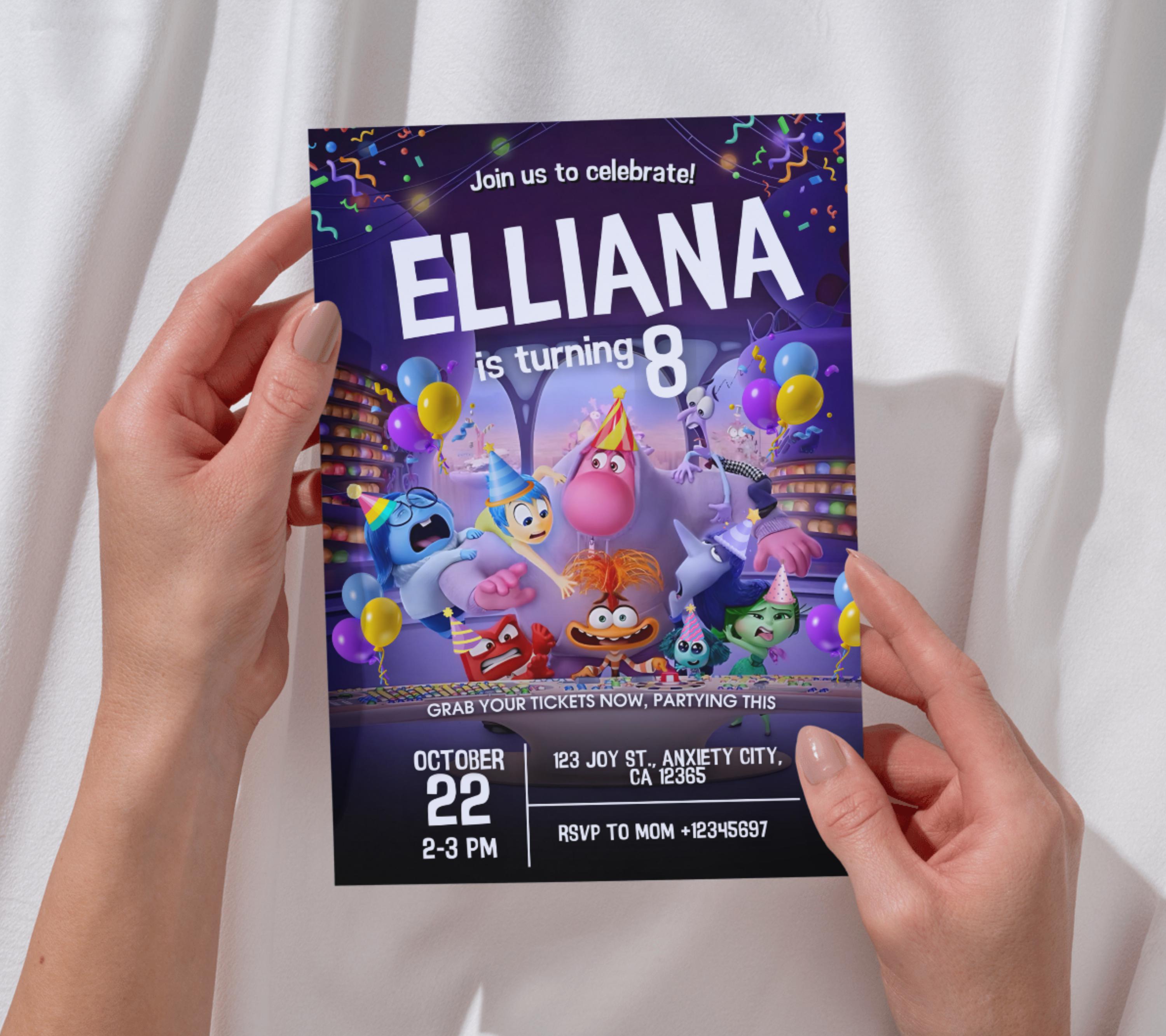 Editable Inside Out Birthday Invitation, Printable Inside Out ...
