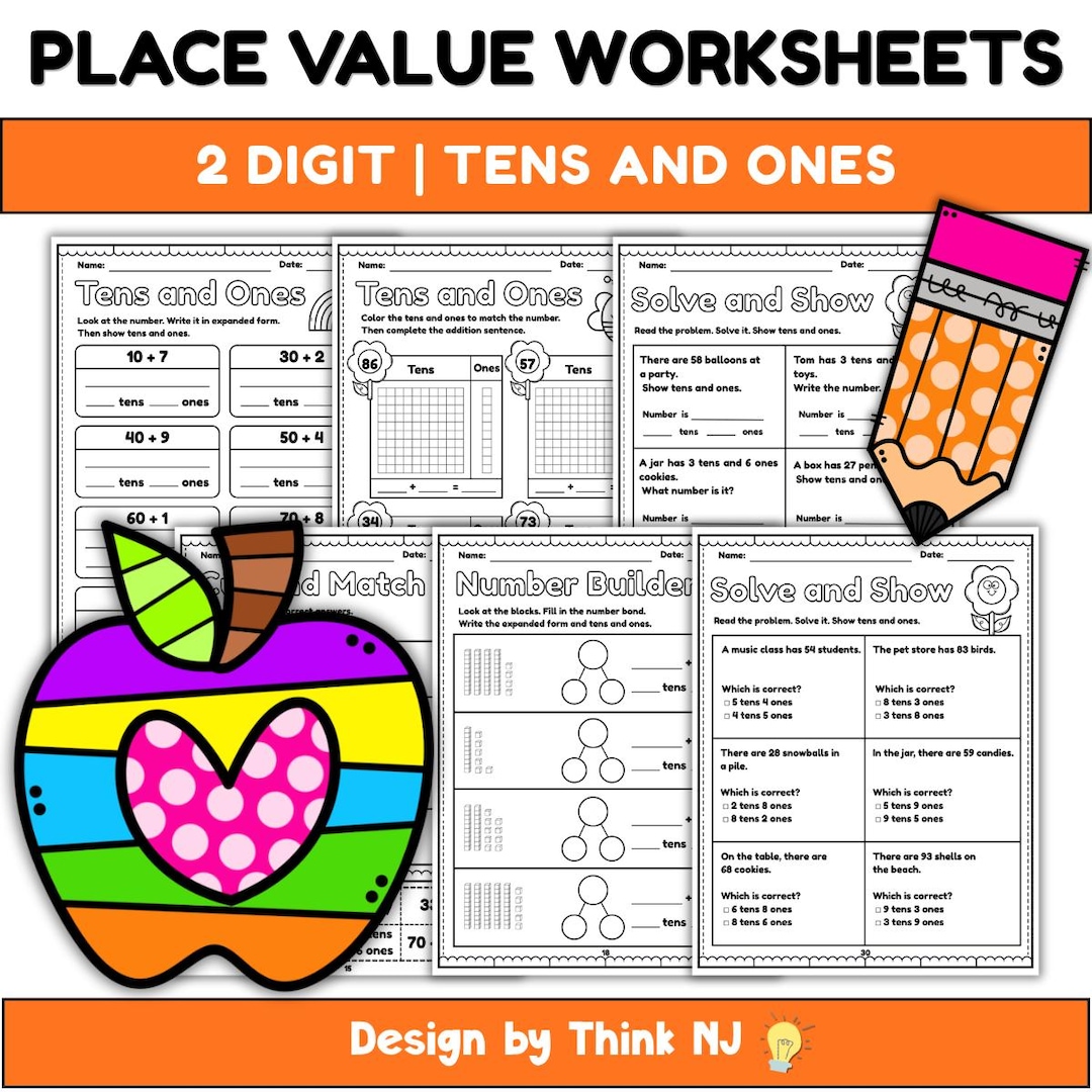 Place Value Worksheets 2 Digit Numbers | Tens and Ones, Expanded Form ...