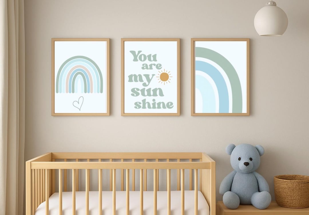 Baby Room Poster Set of 3 Rainbow Posters, Children's Room Wall ...