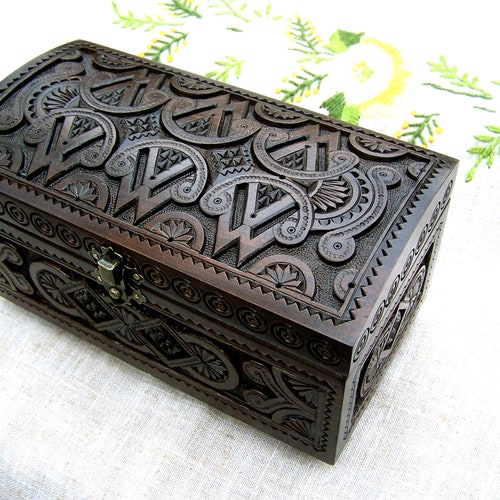 Girls Jewelry Box With Key Personalized Wooden Jewelry | Etsy