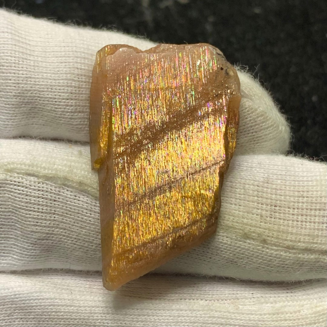 Natural Meteor Shower Sunstone Raw From Tanzania” Size = 32x19x3 Mm ...