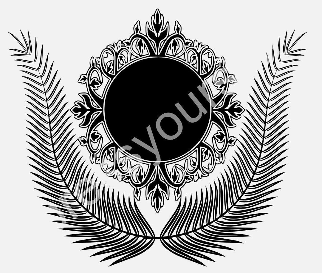 SVG, Ornate Frame With Ferns SVG and DXF Digital File - Etsy Sweden