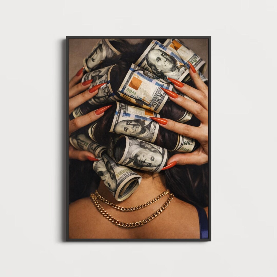 90s Vintage Cash Roll Poster Matte Vertical Poster - Etsy