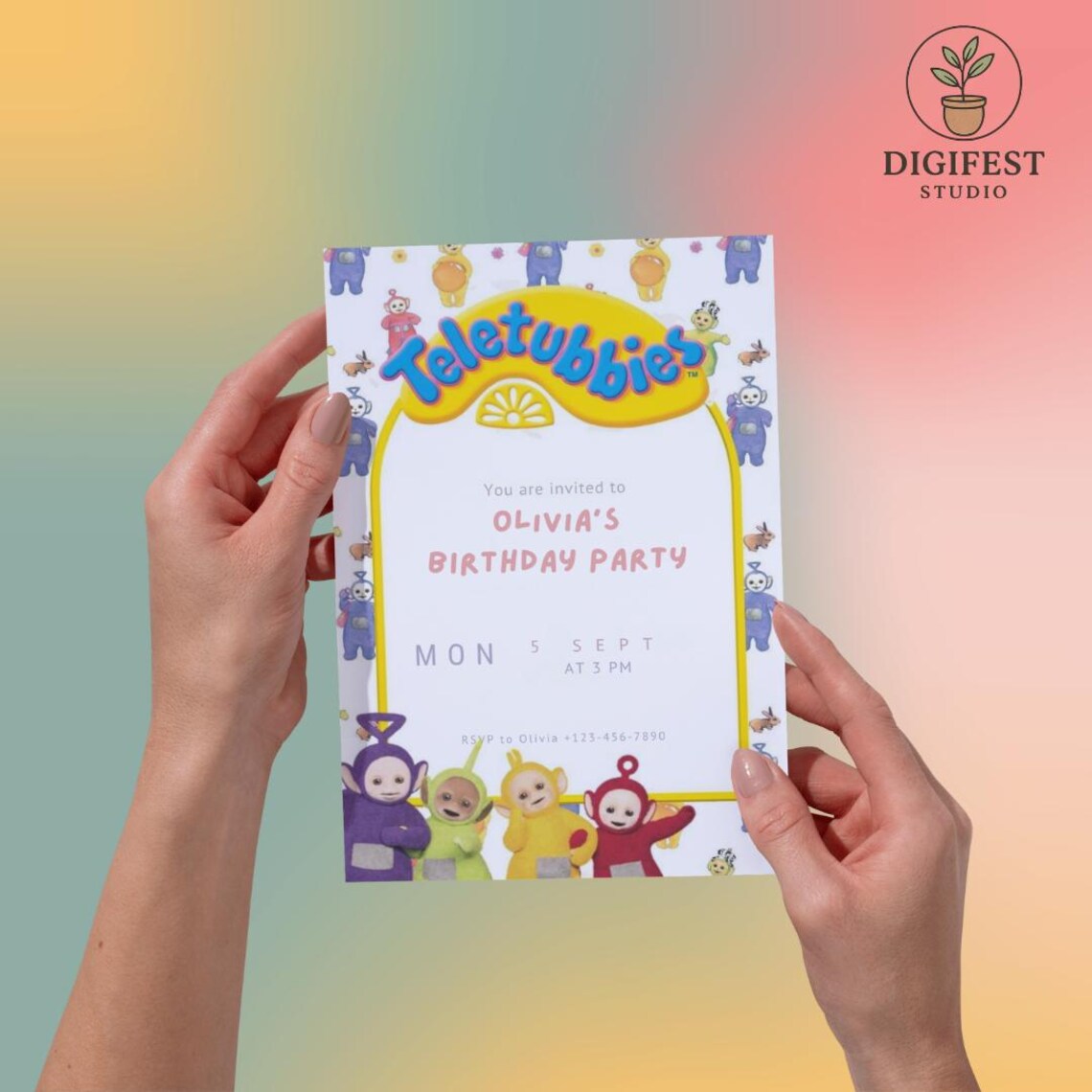 Teletubbies Birthday Invitation | Editable Digital Invite | Printable ...