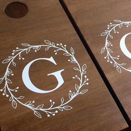 Cornhole Board Decals Personalized Wedding Decor Monogram | Etsy