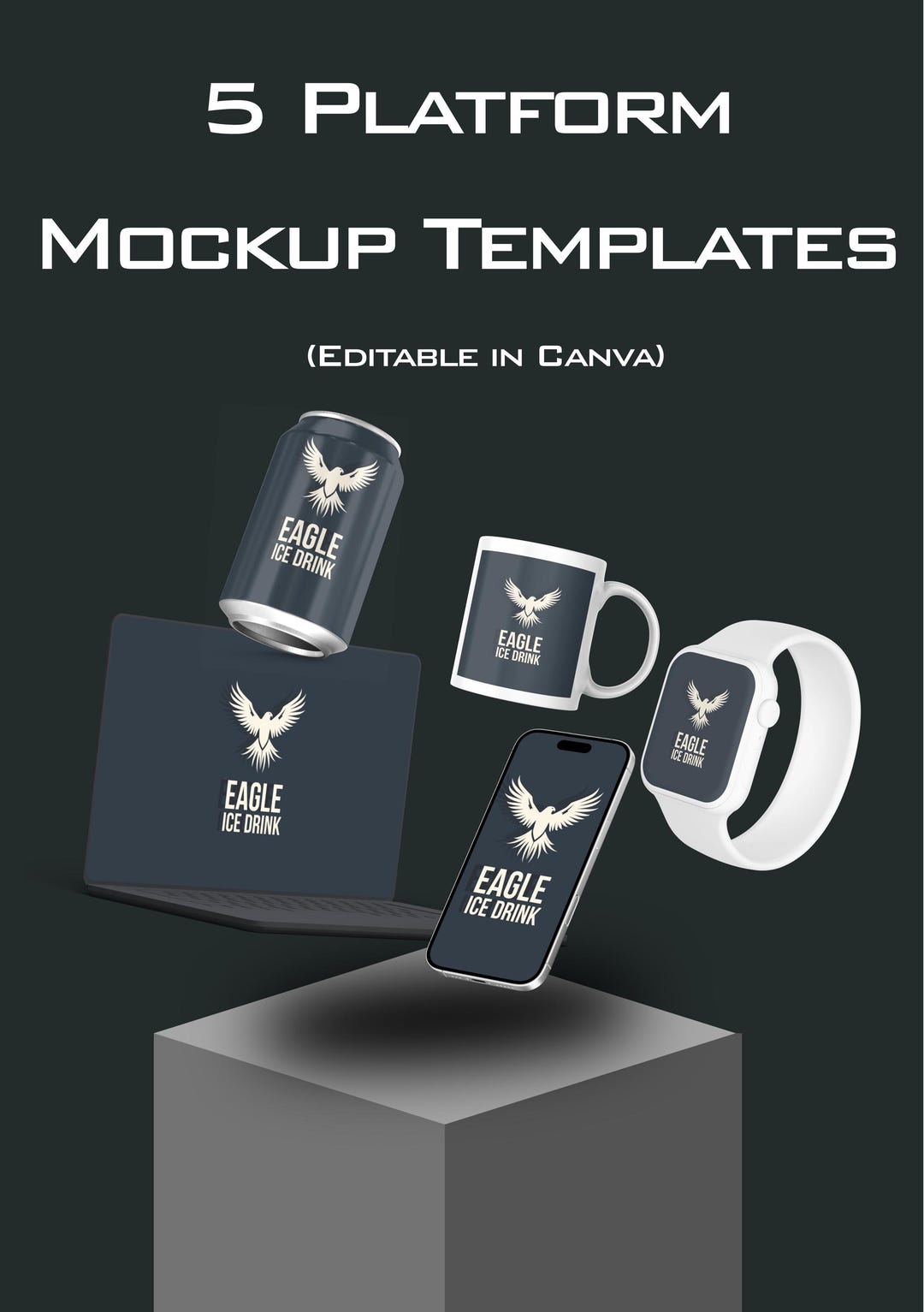 5 Canva Platform Mockup Templates With Shadow - Etsy