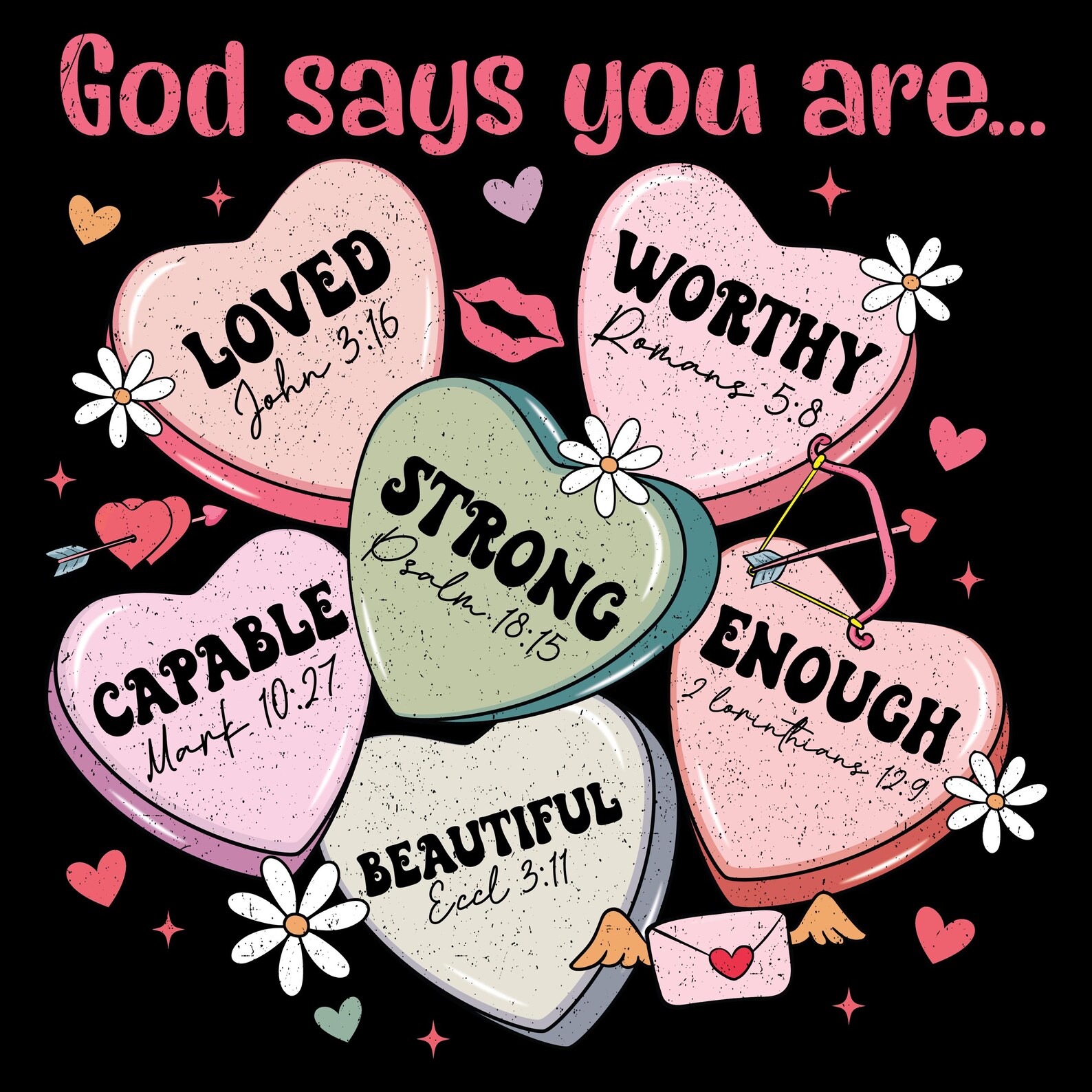 Christian Valentine Candy Hearts SVG | Bible Verse (digital Download ...