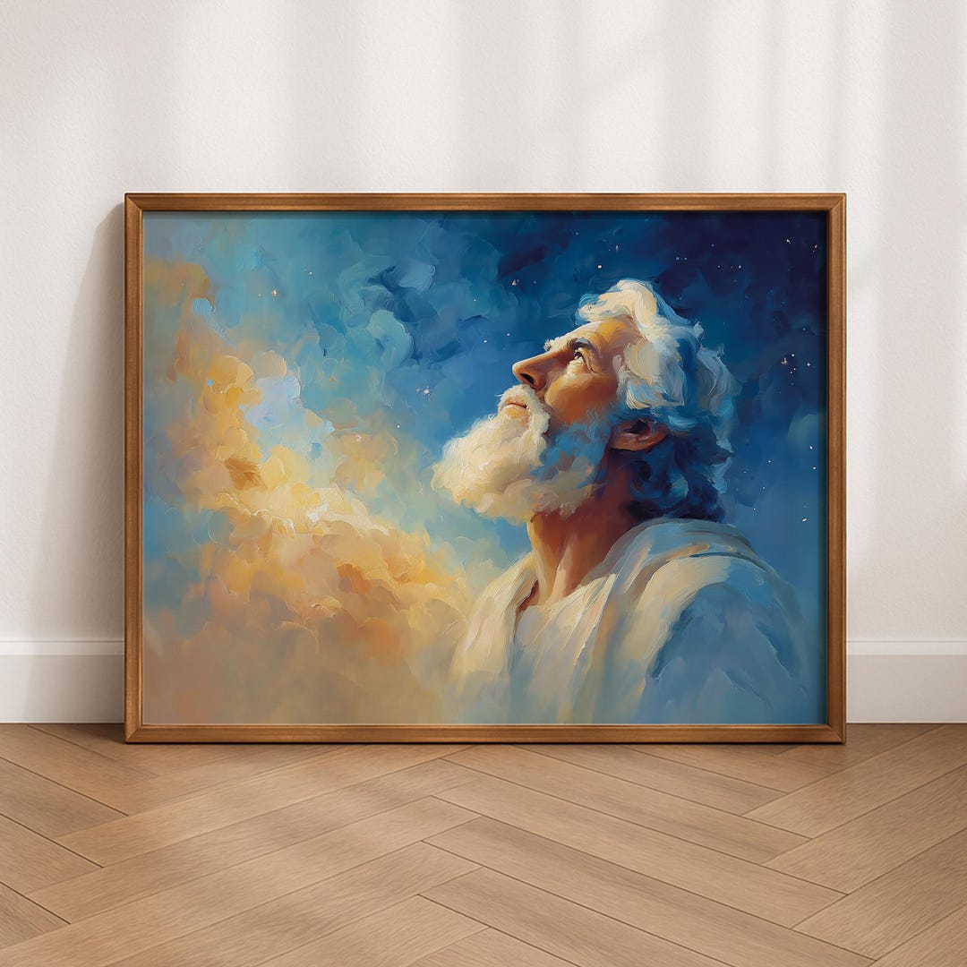 Abraham Under the Stars Wall Art, Christian Oil Painting, Faith ...