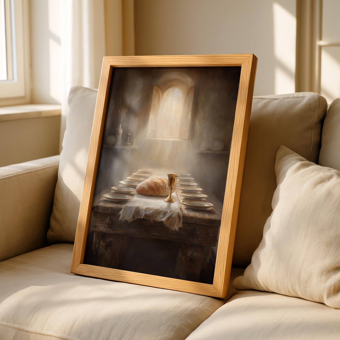 Last Supper Communion Wall Art, Holy Communion Bread and Chalice, Jesus ...